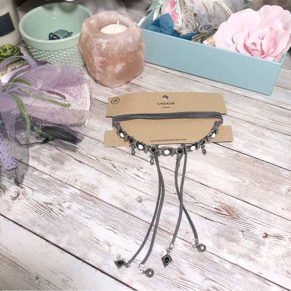 EARTHBOUND | Jewelry | New Earthbound Grey Black Necklace Choker | Poshmark